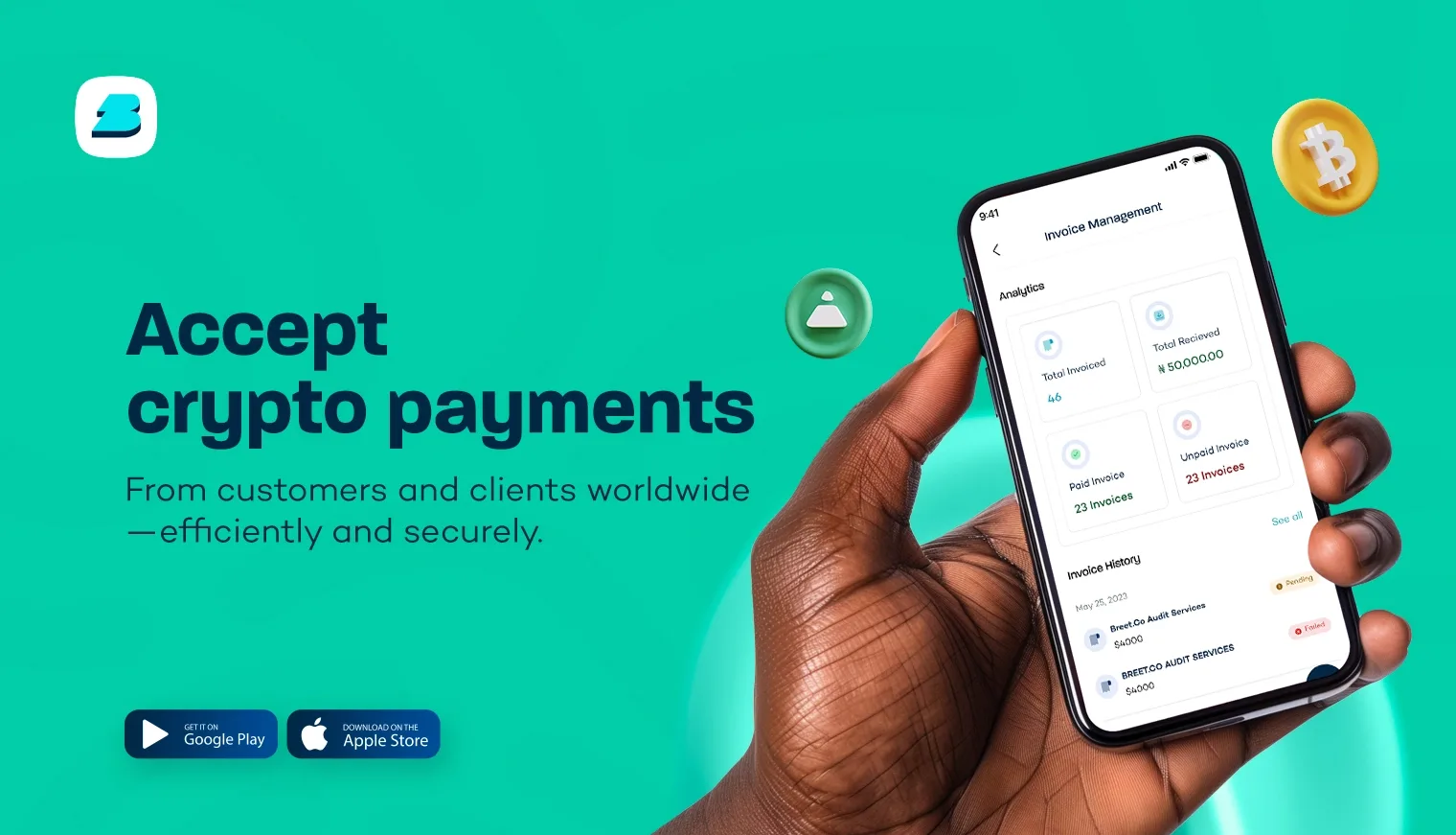 Crypto Invoice Generator | Send & Get Paid in Crypto - Breet